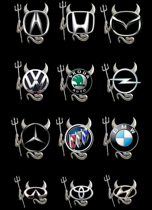 Samolepka na znak auta ďábel zlatá